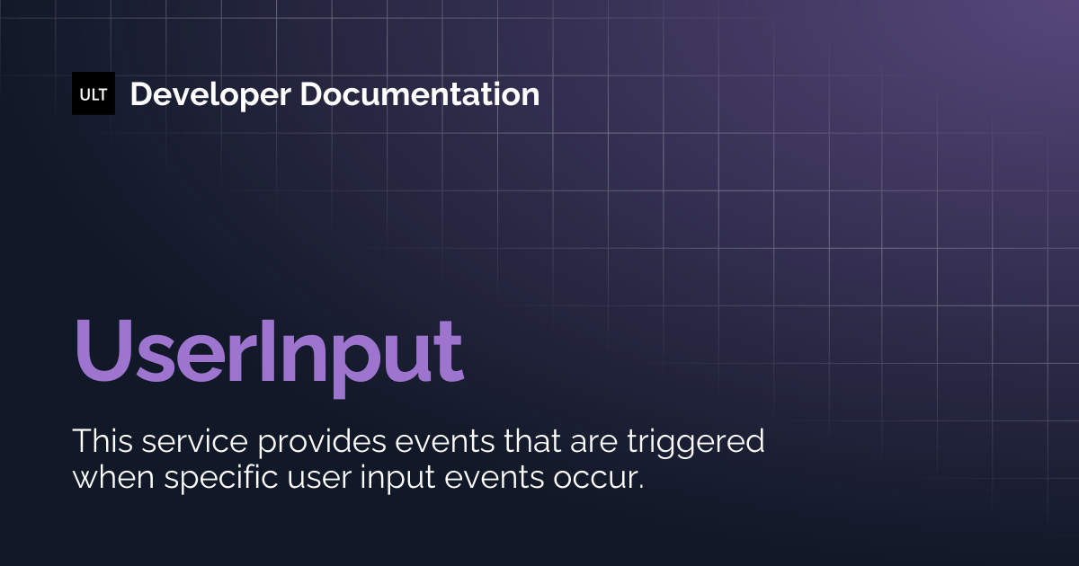 UserInput | Developer Documentation