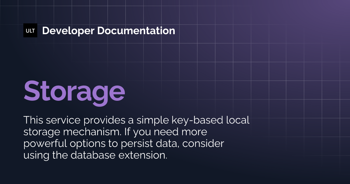 Storage | Developer Documentation